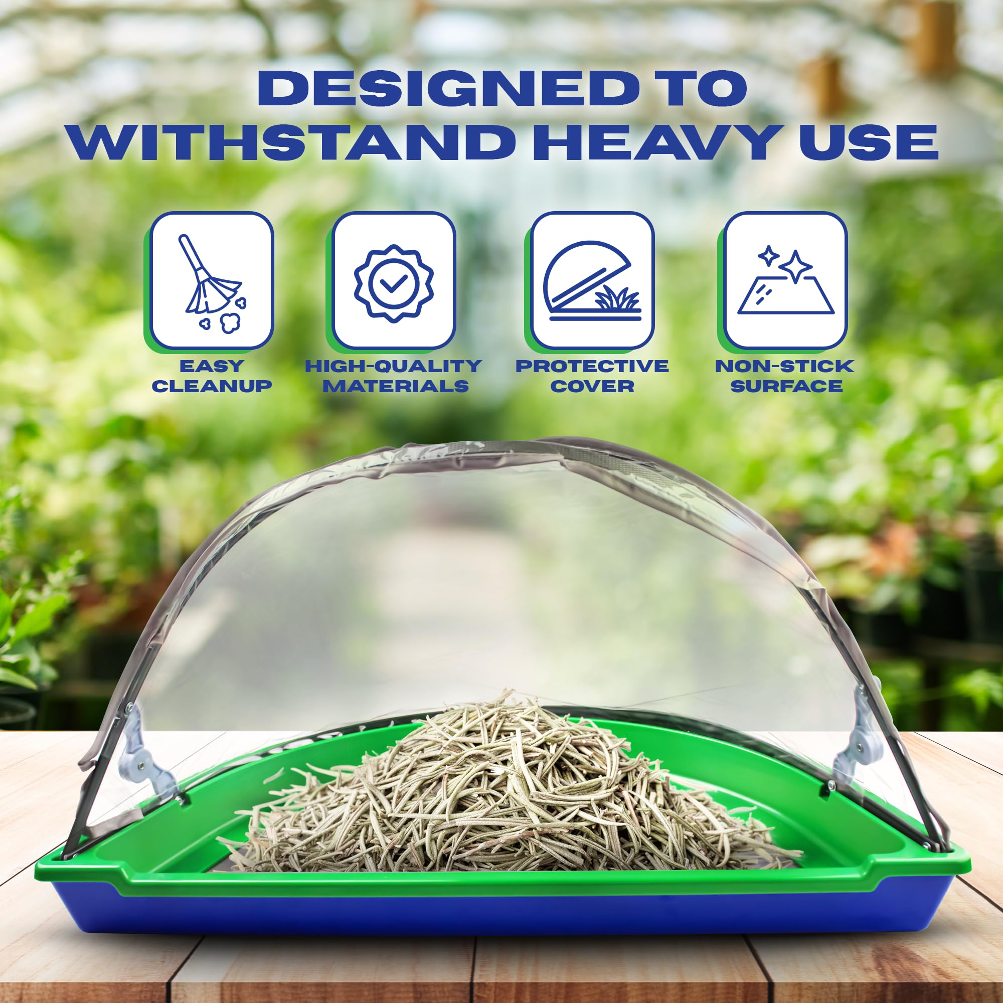 Trim-Daddy Trim Tray Bin | Trimming Pollen Sieve Sifter Trimmer Trays with 150 Micron Screen | Protective Cover | 2 Scissors | Magnifying Glass | Pollen Brush