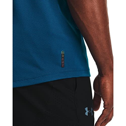 Under Armour Rush Heatgear 2.0 Print Short Sleeve T-shirt, Blue Circuit (436)/Black, XX-Large