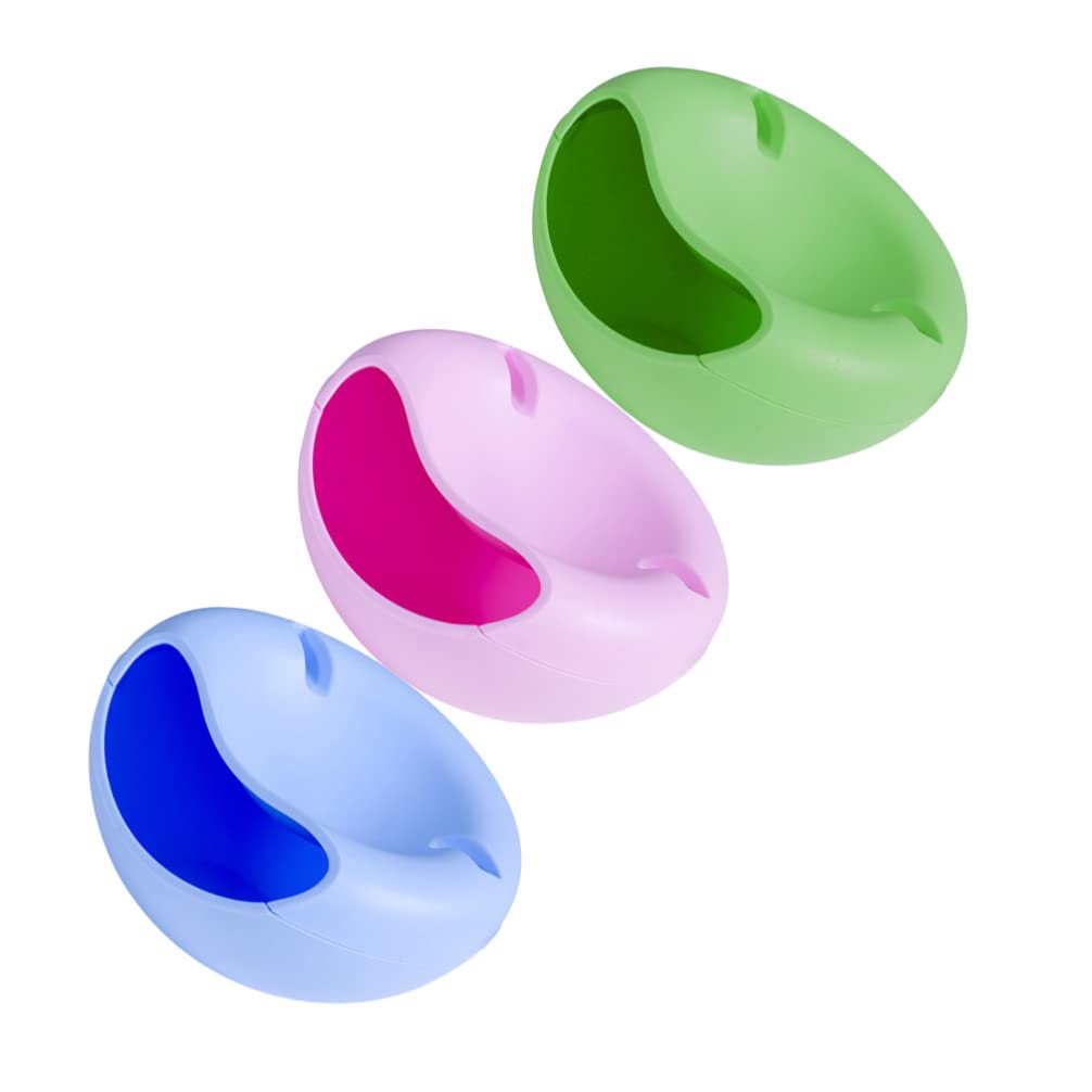 ULTNICE 3Pcs Double Dish Nut Bowl Snack Storage Bowl Bracket with Cellphone Holder Slot Serving for Pistachio Sunflower Seeds Edamame