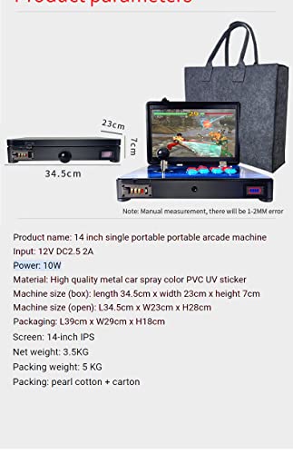 WYGaming Pandora Arcade Portable Retro Video Game Player Built-in 20000+ Classic Games 14 inch LED Integrated Recreation Arcade Emulator Console Compatible with FBA/N64/Arcade/MAME