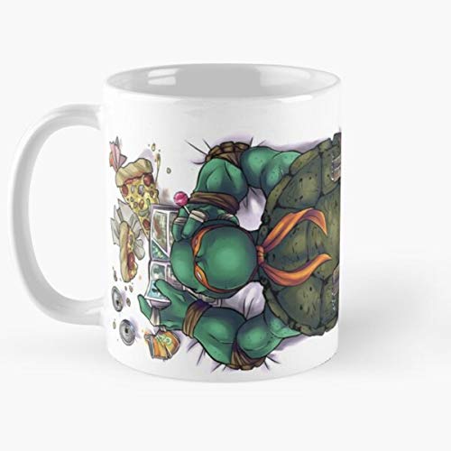 Teenage Teen Tmnt Cowabunga Turtles Mikey Chill Mutant Michaelangelo Pizza Ninja Best 11 Ounce Ceramic Coffee Mug