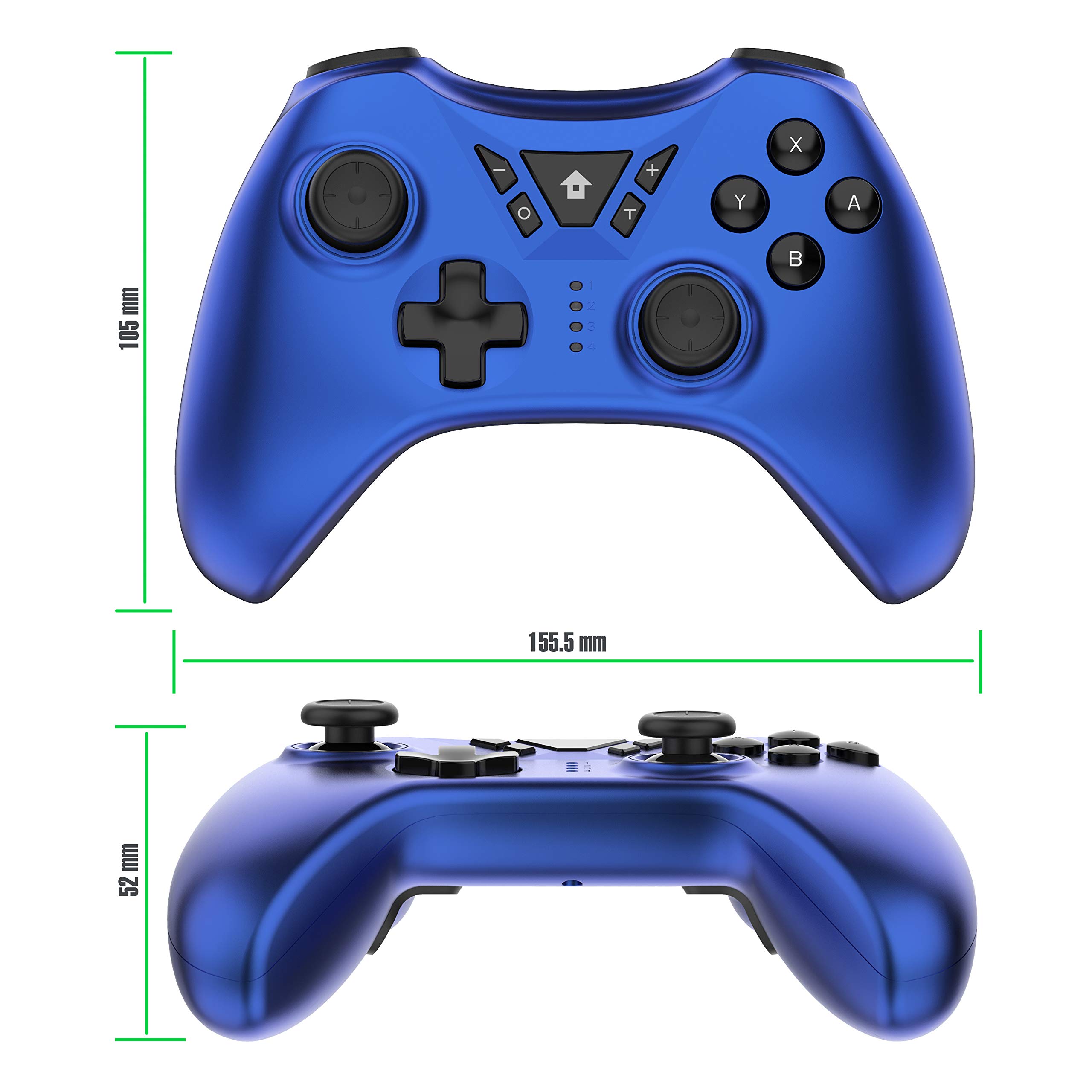 Switch Pro Controller, Wireless Switch Controller for Nintendo Switch, Supports Gyro Axis, Dual Vibration Joystick Remote Pro Controller Gamepad (Blue)