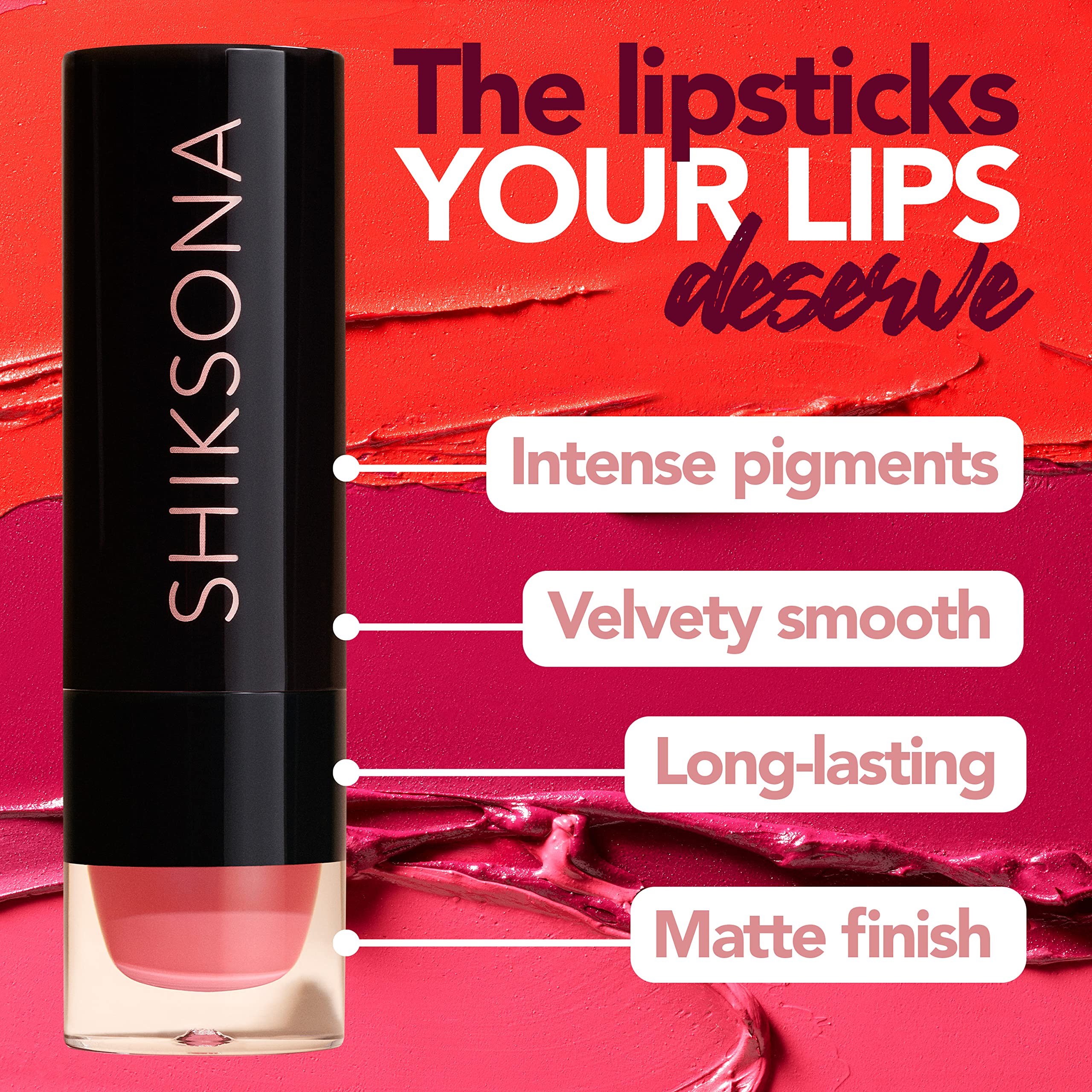ShikSona Savvy Smokeshow | Vegan, Creamy, Full Coverage Matte Lipstick in a Timeless, Deep Bold Pink shade (with Blue Undertone)