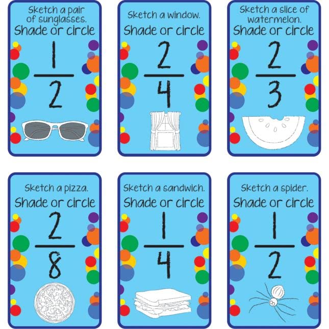 Really Good Stuff Sketch-A-Fraction Cards - 50 Cards