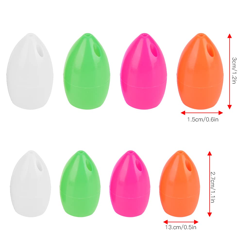 Yeuipea Fishing Bobber Float, 20 Pcs Rubber Oval Colorful Beans Stopper Fishing Bobber Float Fishing Tools Accessory(L-Orange)