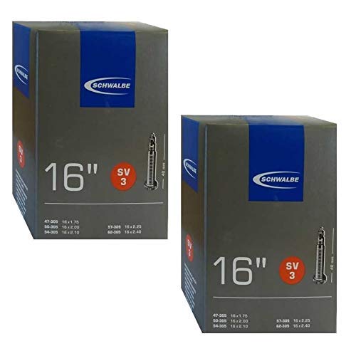 Schwalbe SV3 Inner Tubes - 16in x 1.75-2.40, Presta Valve (2 Pack)