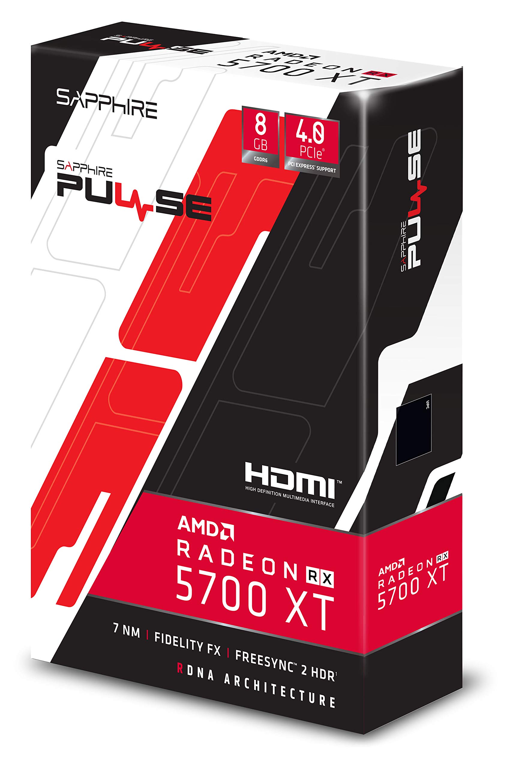 SAPPHIRE 11293-01-20G Radeon Pulse RX 5700 Xt 8GB GDDR6 HDMI/ TRIPLE DP OC w/ Backplate (UEFI) PCIe 4.0 Graphics Card