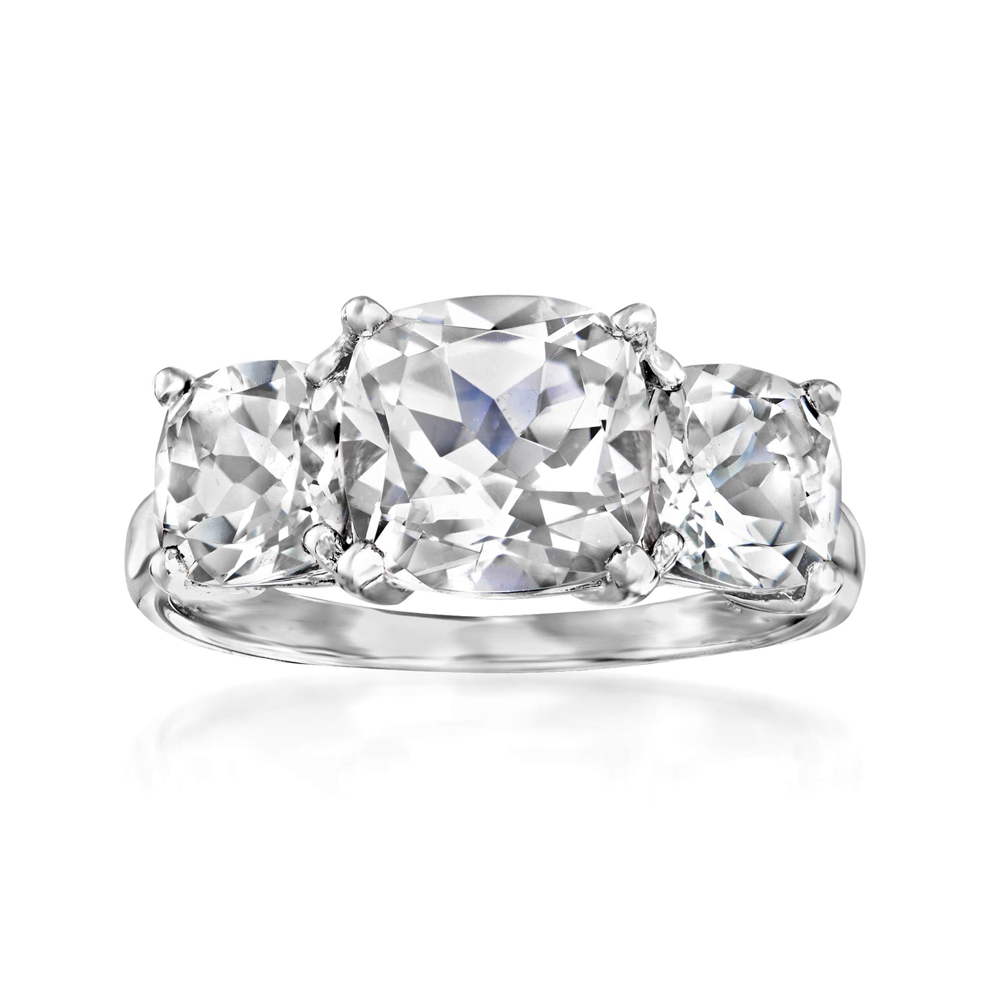 Ross-Simons 4.50 ct. t.w. White Topaz 3-Stone Ring in Sterling Silver. Size 7
