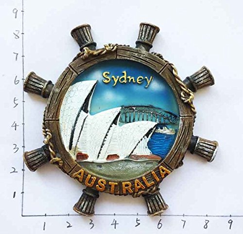 Sydney Australia 3D Refrigerator Magnet Travel Souvenirs,Hand-Made Rudder Shaped Sydney Australia Fridge Magnet Home and Kitchen Decoration Magnetic Sticker
