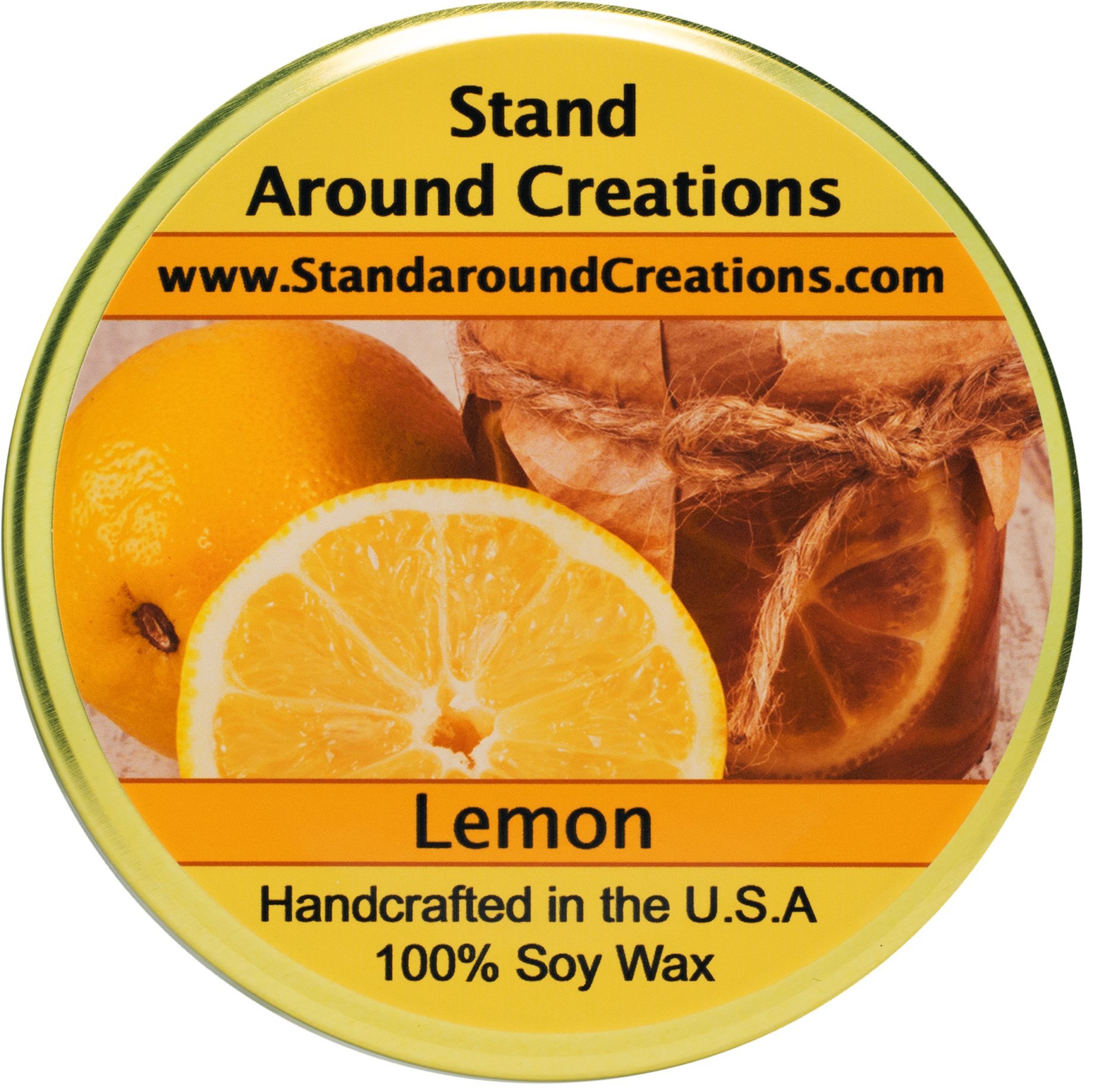 Premium 100% All Natural Soy Tureen Candle - 11 oz. - Lemon - True to The name. Made w/natural lemon oil.