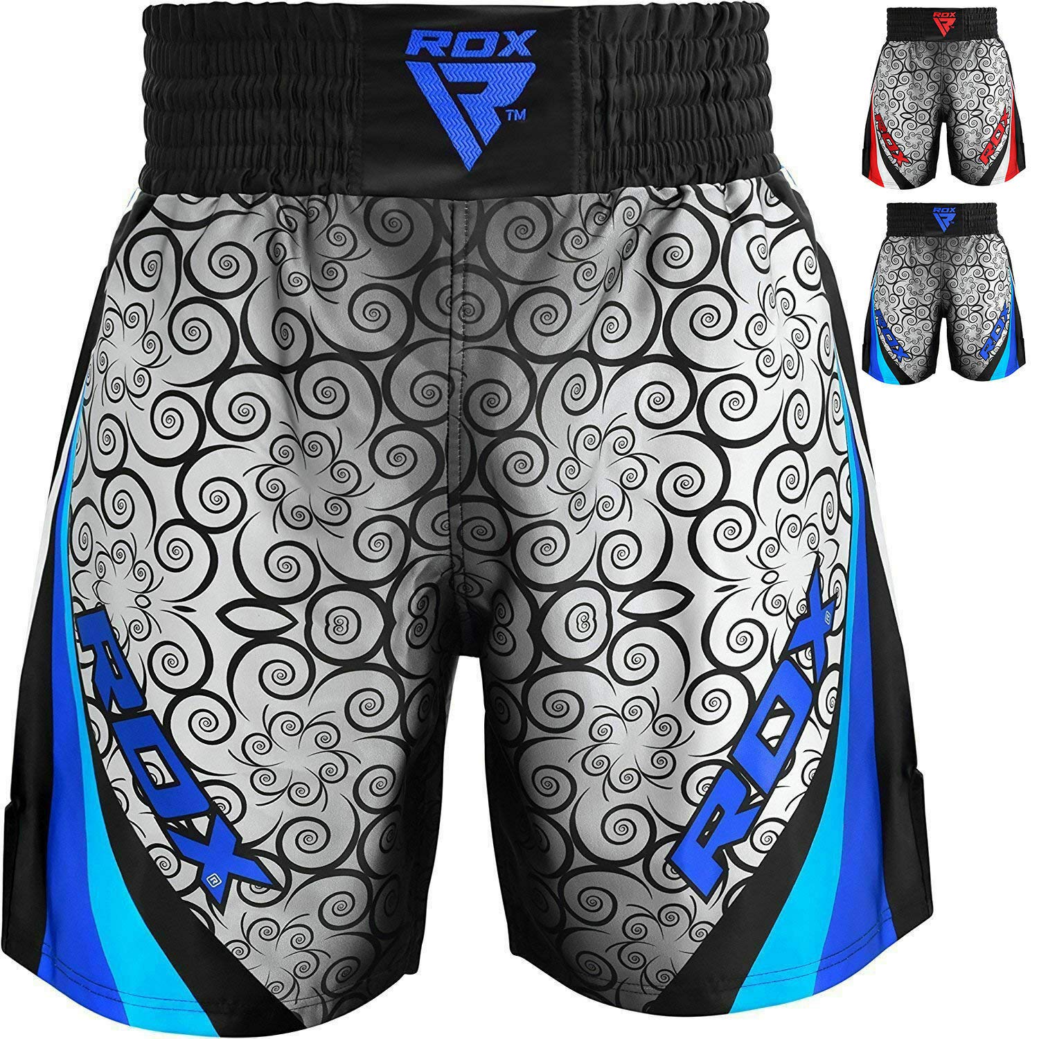 RDX Boxing Fight Shorts Grappling Muay Thai Bottom Trunks Cage Fighting Training Martial Arts MMA Kickboxing Blue