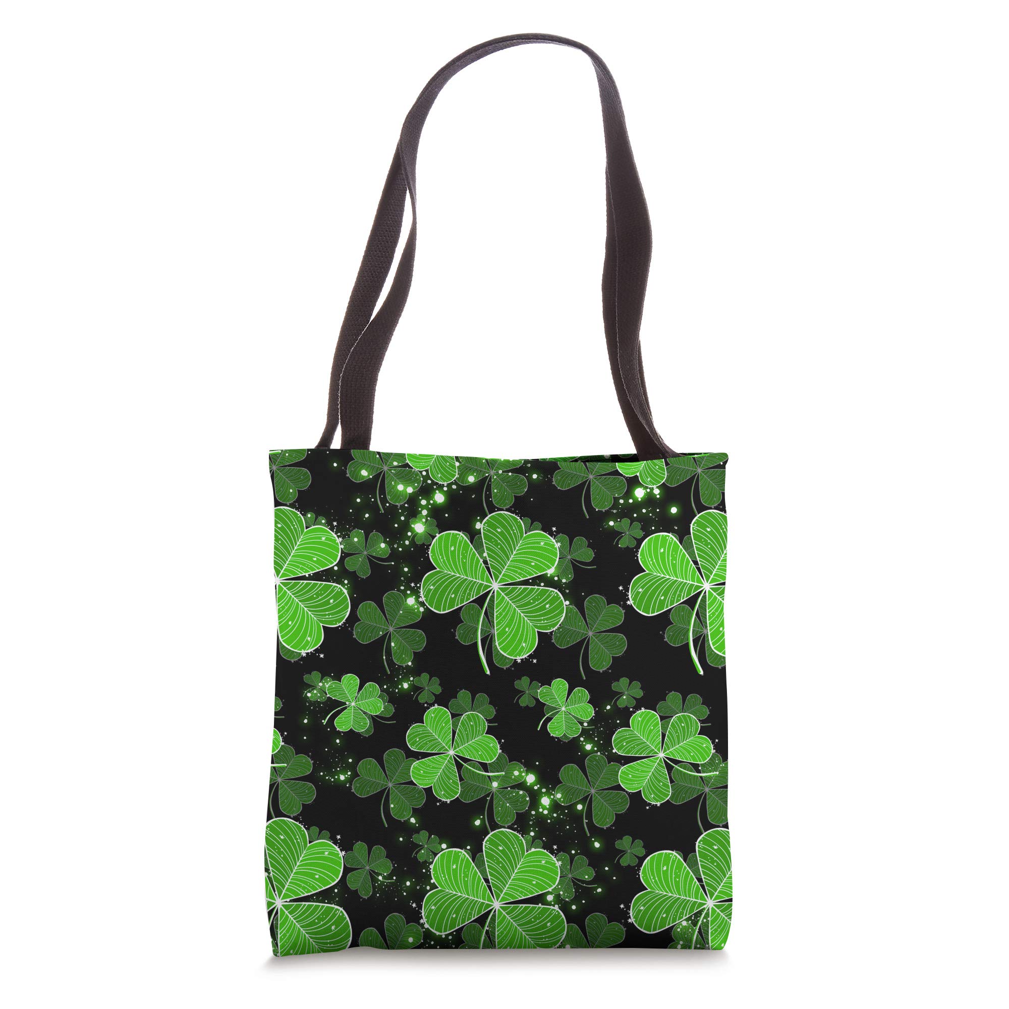 Shamrock Three Leaf Clover Pattern Lucky St Patrick Day Tote Bag