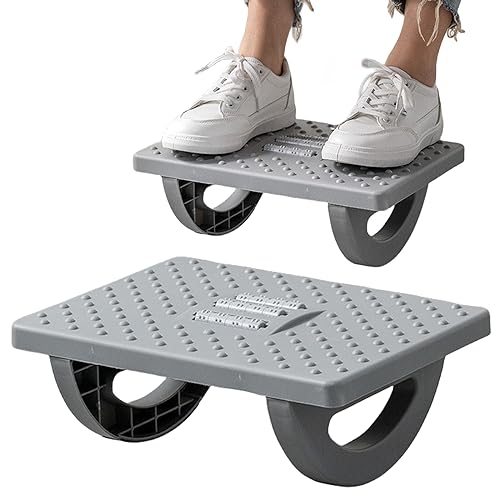 Under Desk Footrest With Large Roller Massage, Foot Rest Under Desk Ergonomic, Foot Stool Under Desk At Work, Adjustable Foot Rest Adjustable Footrest Comfy Rest For Under Desk At Work Or Gaming（Grey）