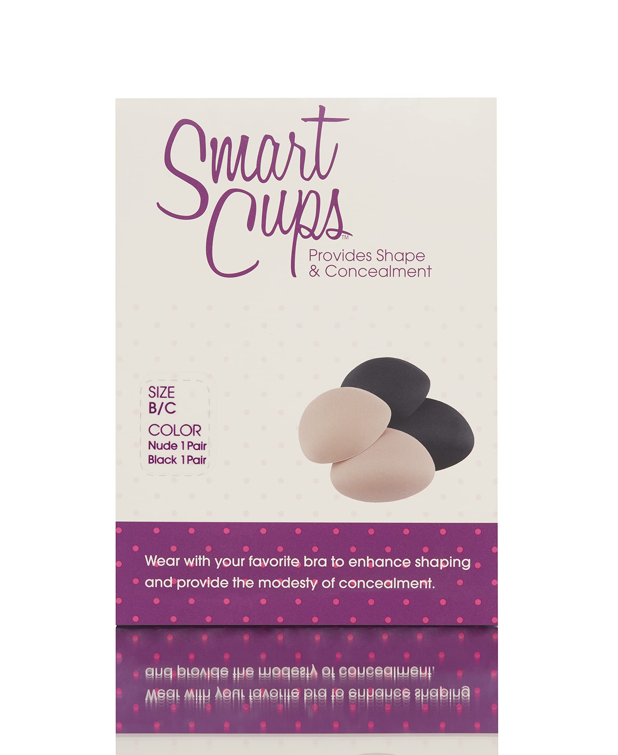 SMART CUPS Bra Pads Insert 2 Pairs Bra Inserts D/DD Cups Bra Replacement Pad Black& Nude