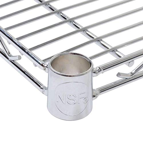 Regal Altair 24" Deep x 24" Wide x 74" High 4 Tier Chrome Wire Shelving Kit | NSF Commercial Storage Rack Unit