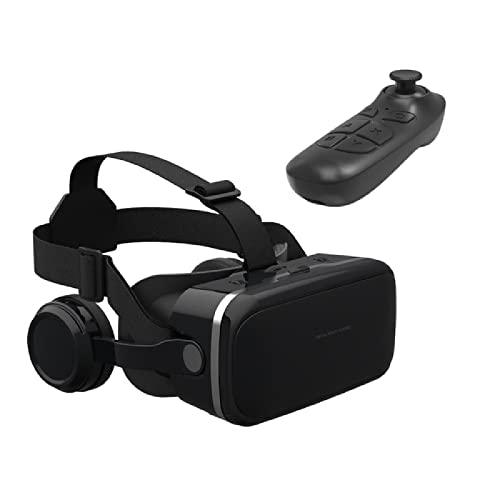 Virtual Reality Headset, Headband VR Glasses, Helmet-Mounted Panoramic Game Headset, VR Handle, Adjustable Headband, Relieve Facial Pressure and Comfortable Touch,with Handle