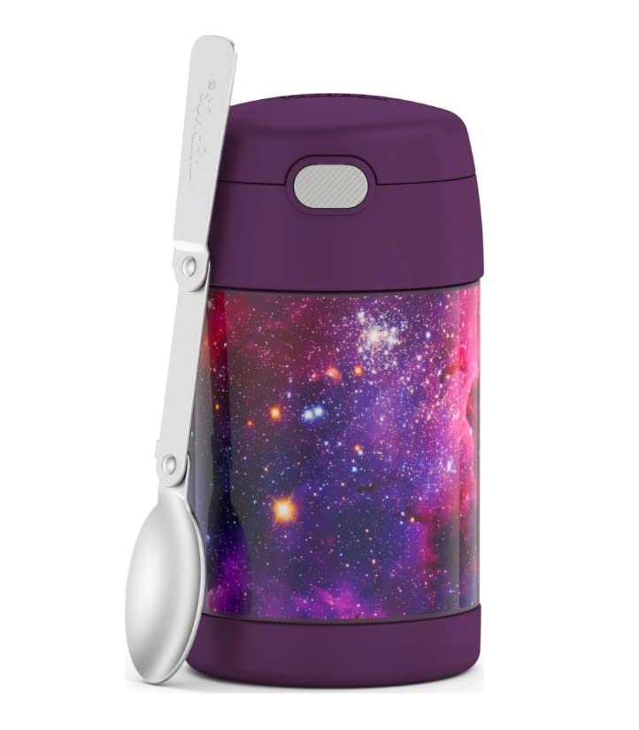 THERMOS 16oz/470ml Stainless Steel Vacuum Insulated Food Jar with Spoon, Galaxy Purple
