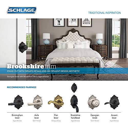 Schlage F62BRK716GEO Brookshire with Georgian Knob, Aged Bronze