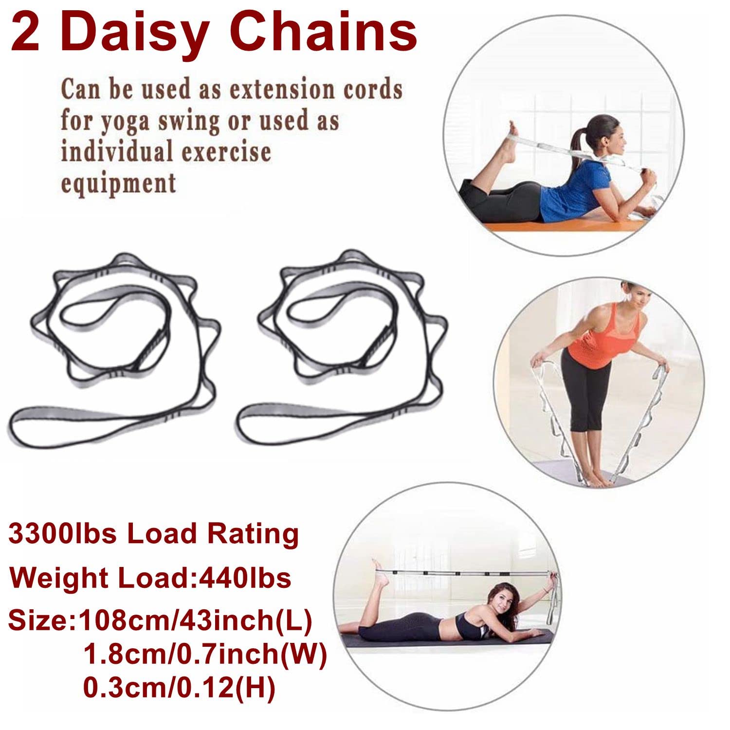 Yangogle Aerial Yoga Swing Set,Ultra Strong Yoga Hammock Extension,Antigravity Ceiling Hanging Yoga Sling Inversion Exercises with Ceiling Mounting Kit and Extension Straps