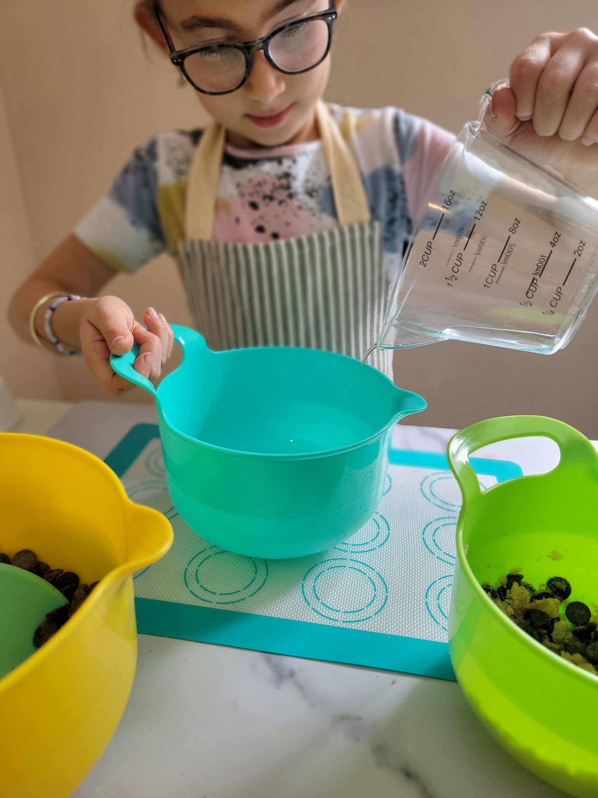 Tovla Jr. Cooking and Baking Montessori Mixing Bowl and Pitcher Set for Kids - Baking Supplies for Boys and Girls