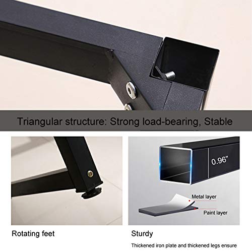 VebaCidi 47" Writing Computer Desk for Home Office Modern Simple Industrial Style Laptop Table Notebook Desk Study Desk Black Desktop Black Frame