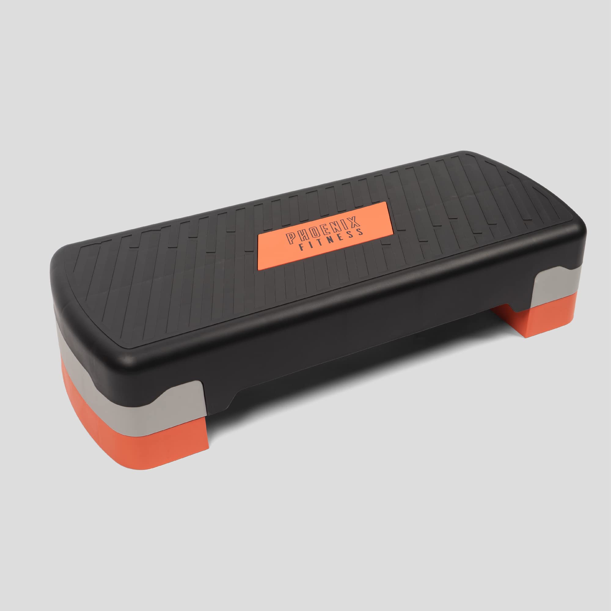 Phoenix Fitness Aerobic Step Platform - Adjustable Stepper for Exercise, Cardio, Core, Strength, Stamina and Resistance Training - Non-Slip Removable Risers for Home Gym Workout - Height: 4" & 6 Inch