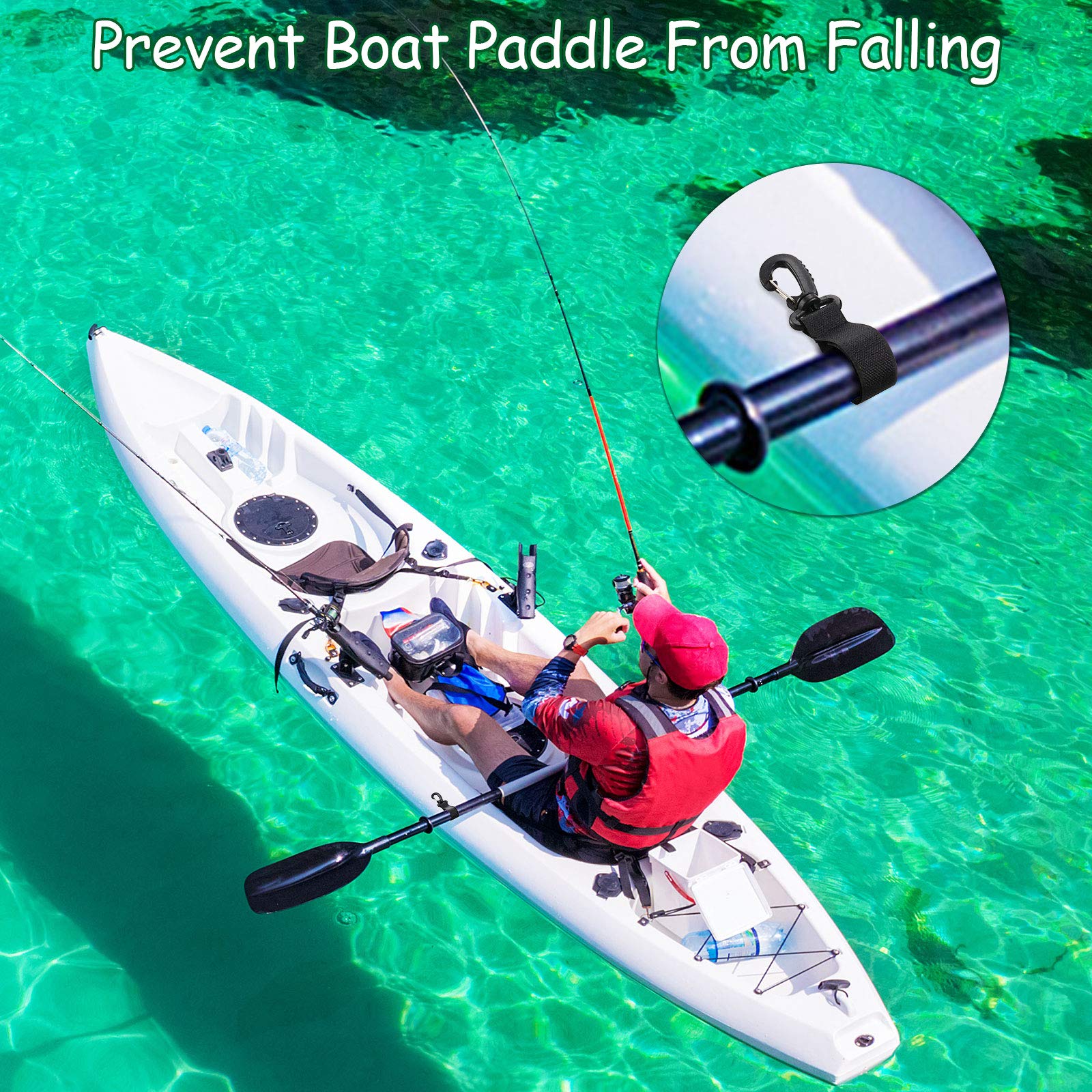 Skylety 6 Pieces Boat Paddle Clip Kayak Paddle Keeper Kayak Paddle Storage Holder Kayak Oar Clip Kayak Canoe Boat Paddle Accessories (Not Include D Ring Patch)