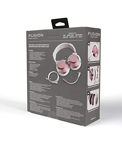 PowerA Fusion Wired Stereo Gaming Headset with Mic for PlayStation 4, Xbox One, X, Xbox One S, Xbox 360, Nintendo Switch, PC, Mac, VR, Android, and iOS - Rose Gold - Not Machine Specific