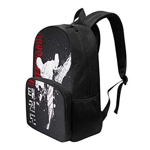 UNICEU Taekwondo Sports Backpack Personalized School Bags Add Your Name Customization Durable Shoulder Backpack for Elementary Preschool Teen Boys Girls