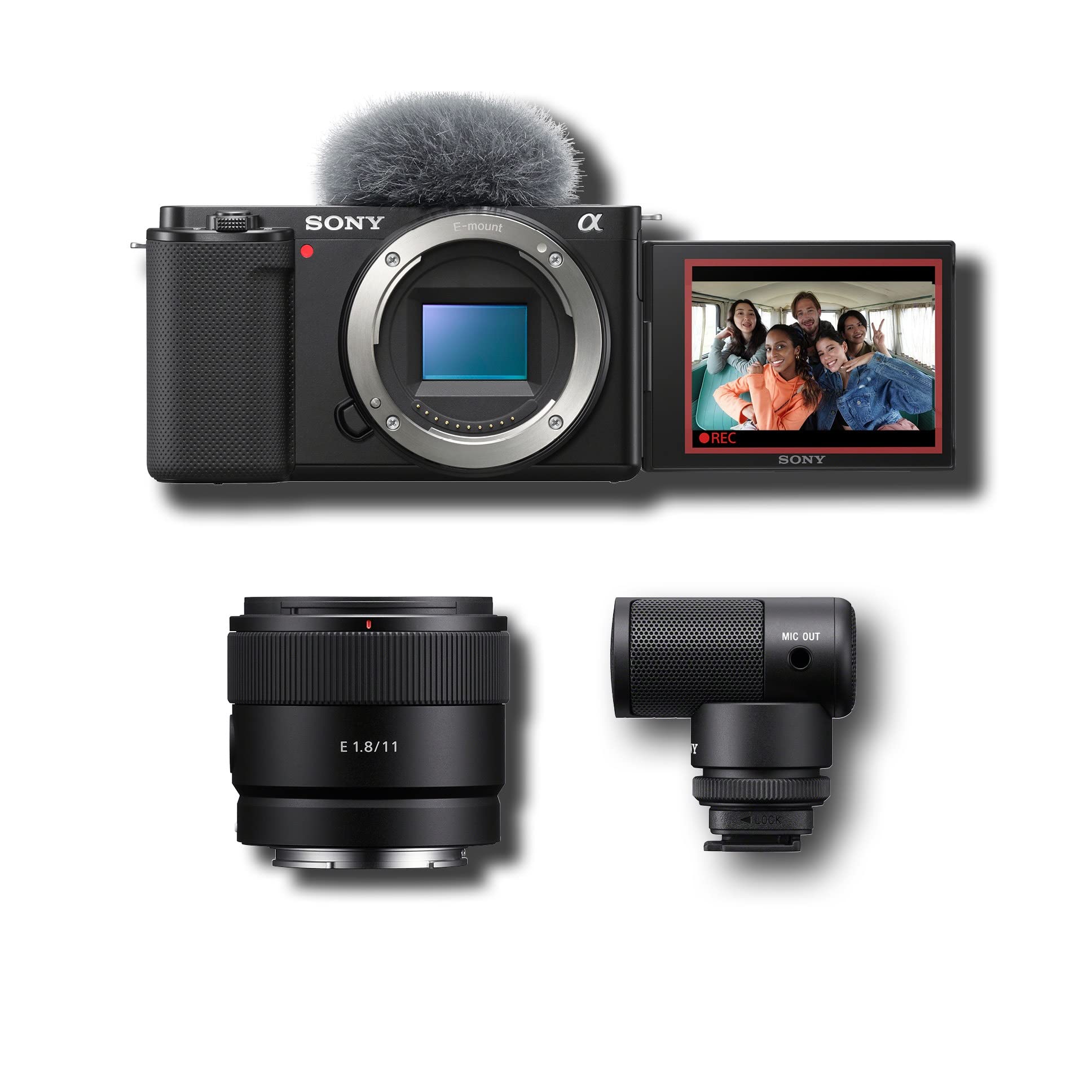 Sony Alpha ZV-E10 - APS-C Interchangeable Lens Mirrorless Vlog Camera & Content Creator Kit Black