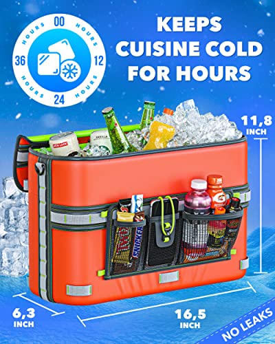 Skywin Kayak Cooler Behind Seat - Waterproof Kayak Seat Back Cooler- Compatible with Lawn-Chair Style Seats, Kayak Accessories Stores Drinks and Keeps Them Cool All Day Kayaking (Orange)