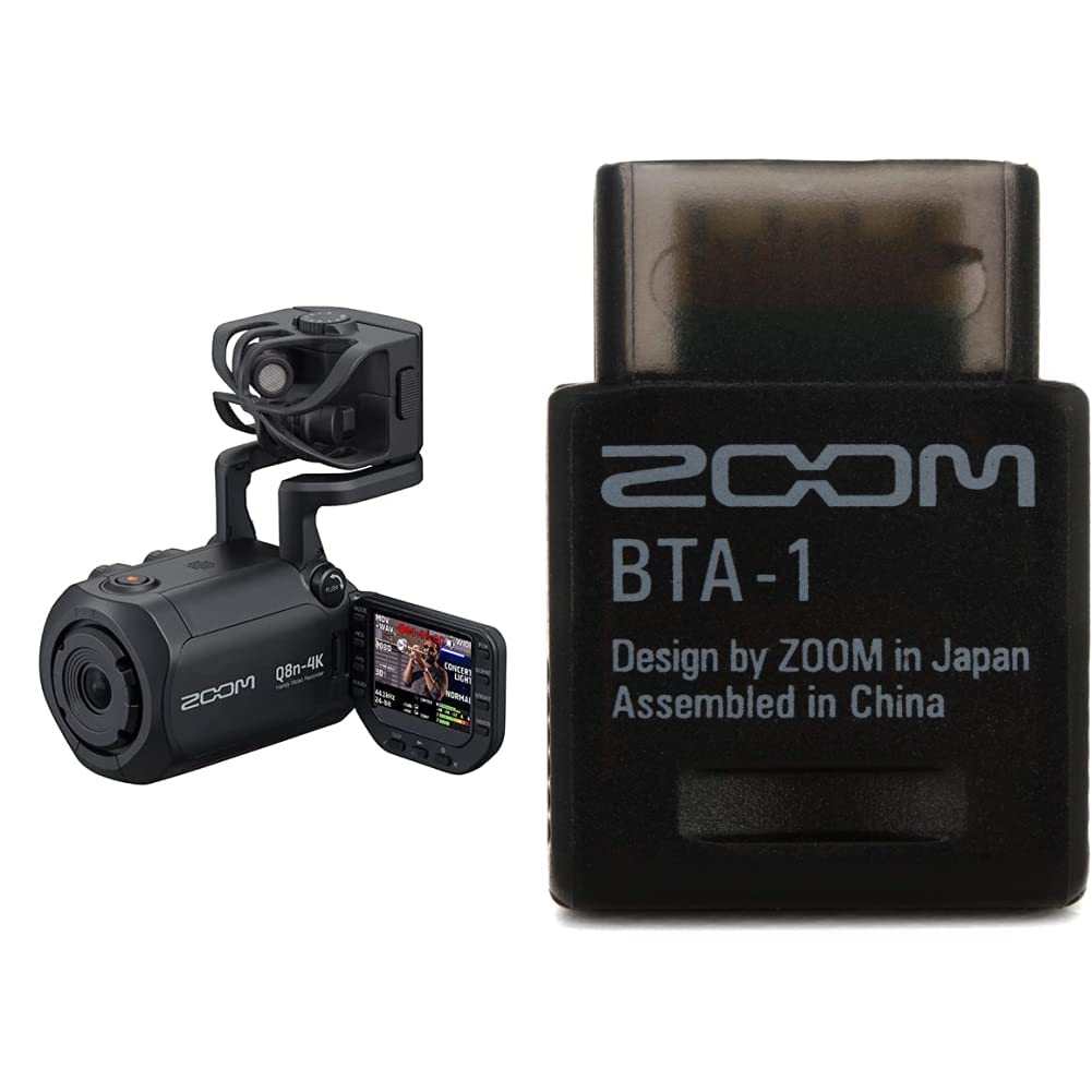 Zoom Q8n-4k Handy Video Recorder, 4k UHD Video, Stereo Microphones Plus Two XLR & BTA-1 Bluetooth Adapter, Designed for H3-VR, L-20, L-20R, Q8n-4K, and F6