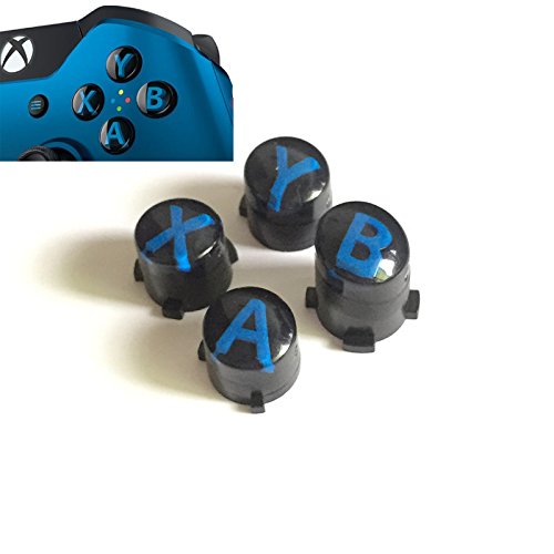 Replacement Bullet Buttons ABXY Mod Kit Levers Joystick for Xbox One S Slim Elite Controller (Blue)