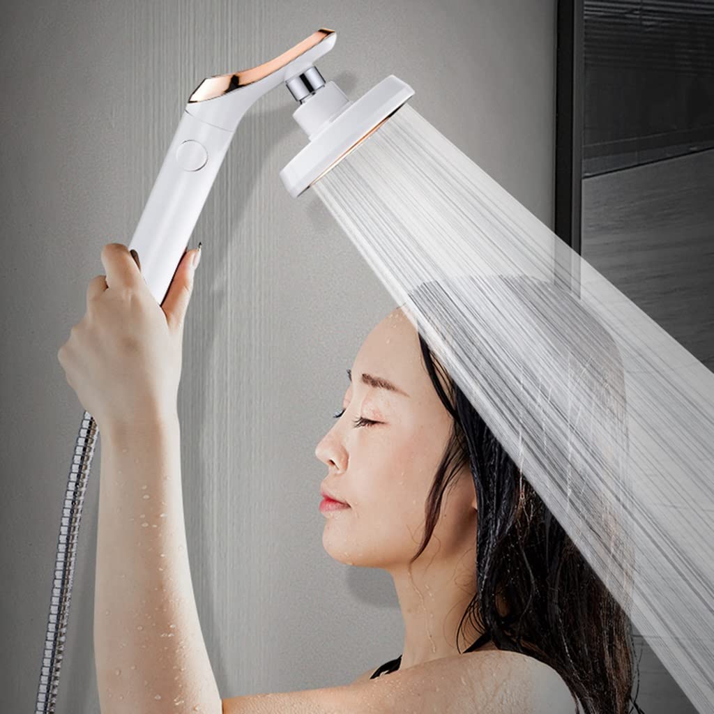 Pressurized Shower Head with 250 Water Outlets, Bathroom Shower Kit for Home Use with Swivel Head, Spa Showerheads, One-click Water Stop