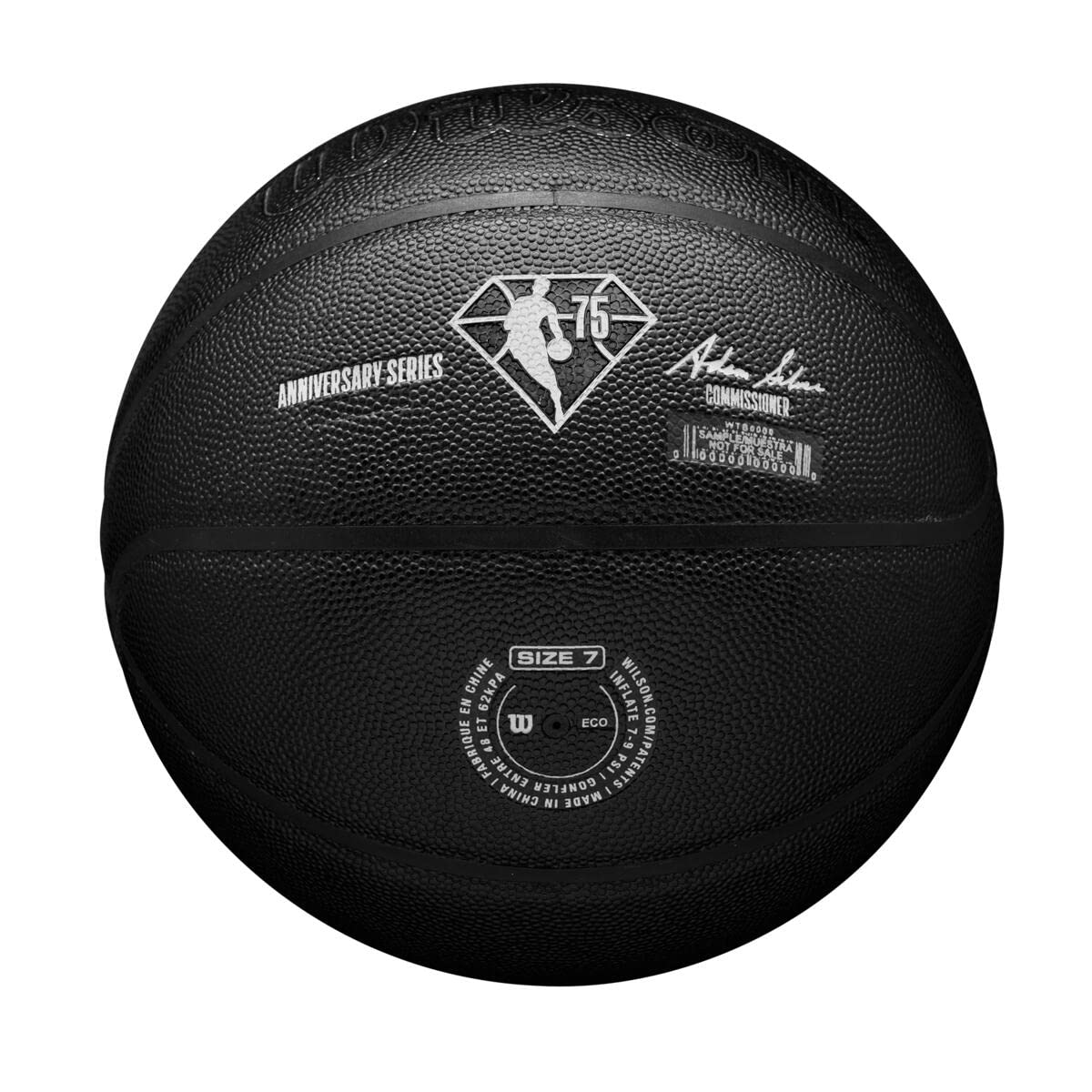 WILSON NBA 75th Indoor Outdoor Basketball - Black/Silver, Size 7-29.5"