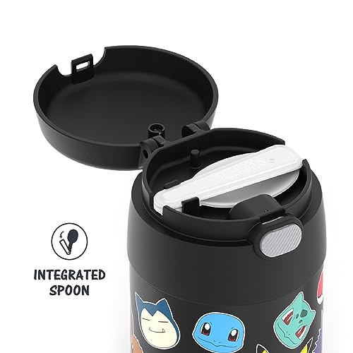 THERMOS FUNTAINER 10 Ounce Stainless Steel Vacuum Insulated Kids Food Jar with Spoon, Pokemon