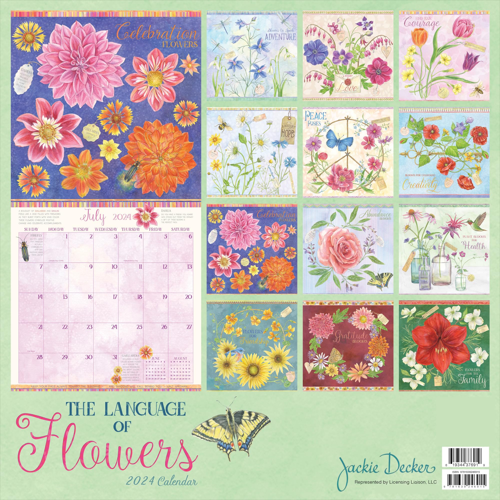 TF PUBLISHING 2024 The Language of Flowers Wall Calendar | Large Grids for Appointments and Scheduling | Vertical Monthly Wall Calendar 2024 | Home & Office Organization | Matte Paper | 12"x12"