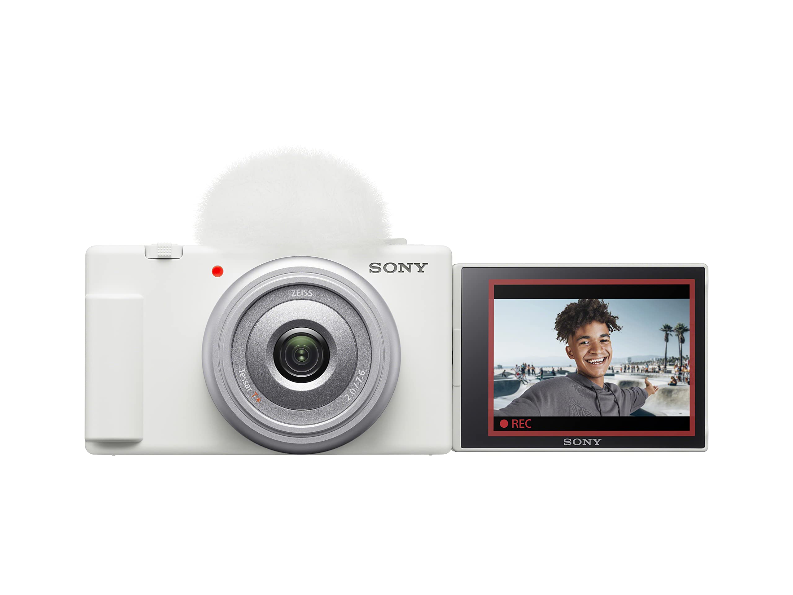 Sony ZV-1F Vlog Camera for Content Creators and Vloggers (White) (Renewed)