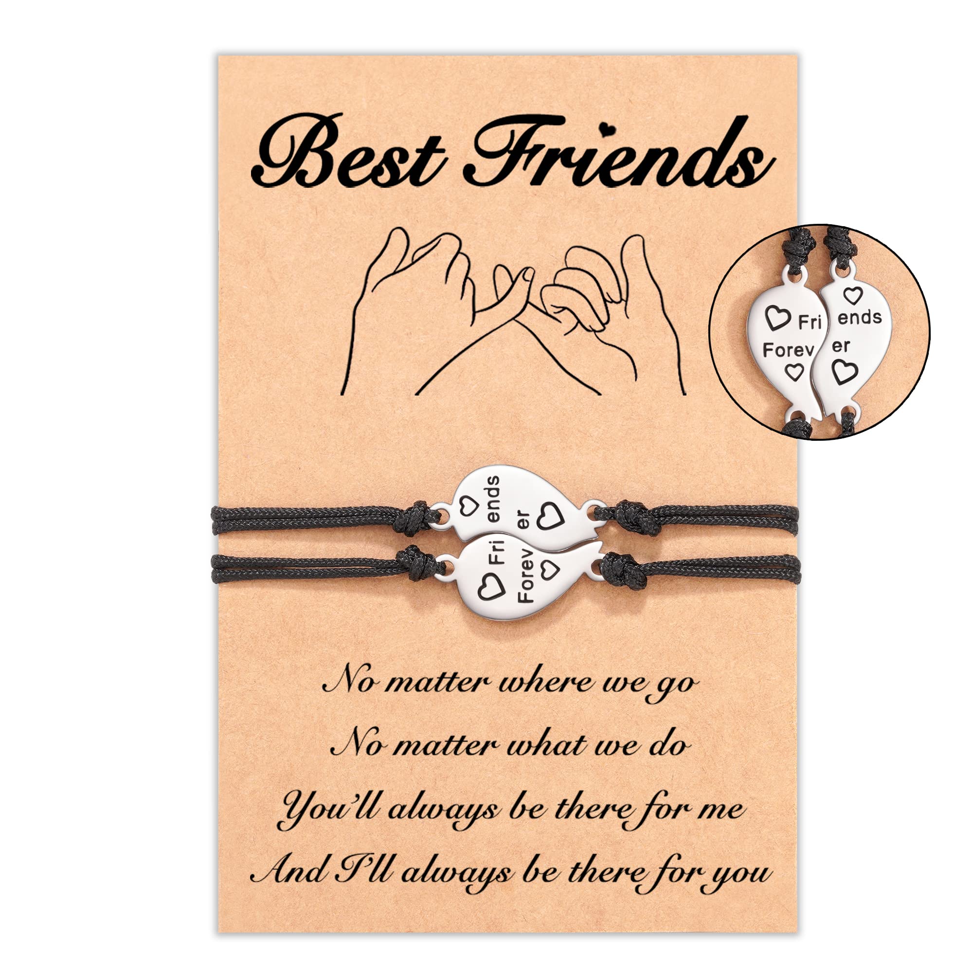 Tarsus Friendship Bracelets Matching Best Friend Bracelet for 2 BFF Jewelry Galentines Day Friendship Birthday Gifts for Women Girls