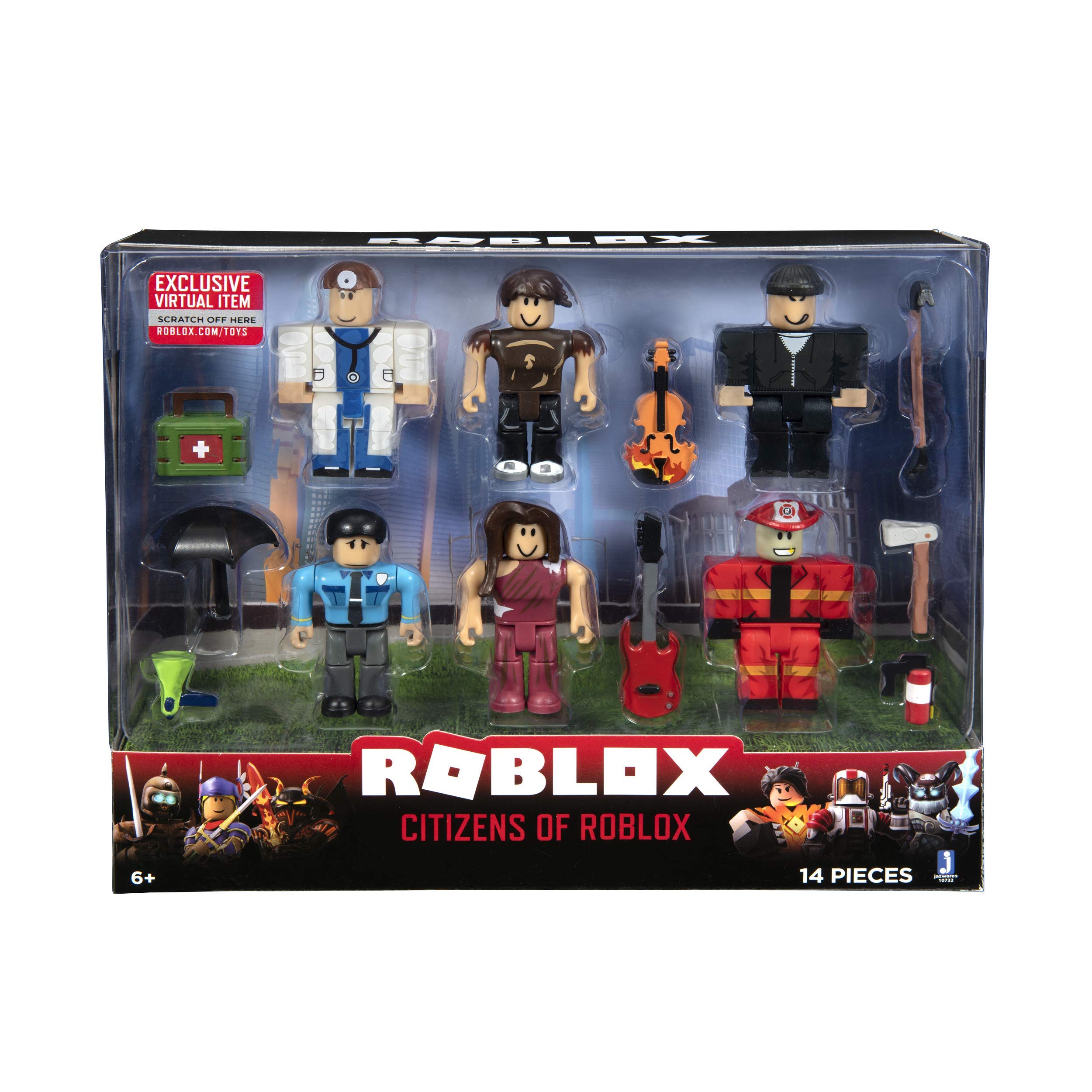 Roblox Action Collection - Citizens of Roblox Six Figure Pack [Includes Exclusive Virtual Item]