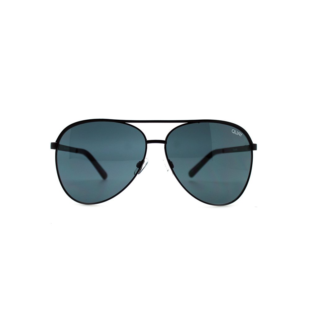 Quay Australia Vivienne Aviator Sunglasses in Black/Smoke (Black, Smoke)