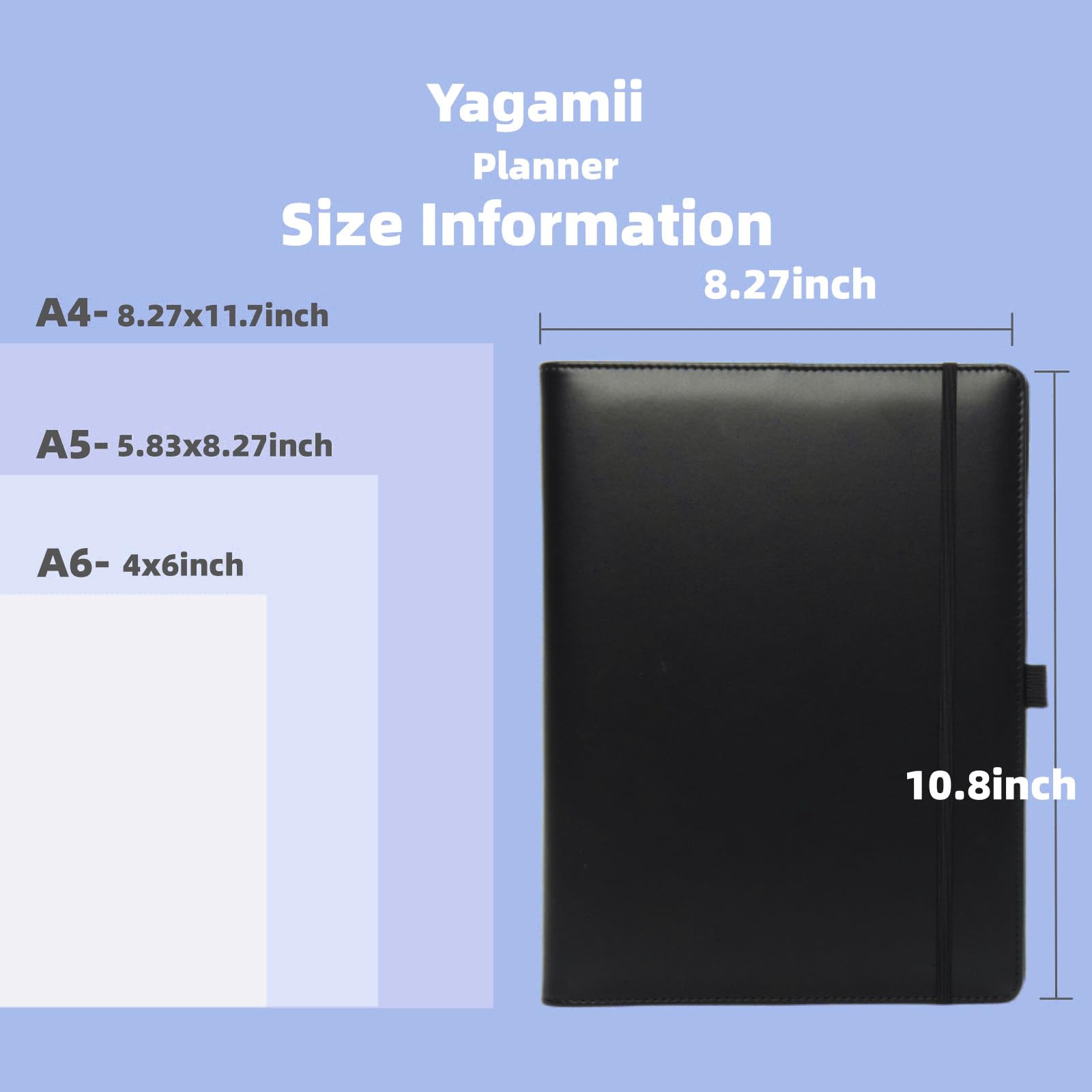 Yagamii Daily Planner Undated, To Do List Notebook with Hourly Schedule, Soft Faux Leather Cover Notebook, 2024 Academic Planner Habit Tracker, Calender Organizer Journal for Men & Women, Clear