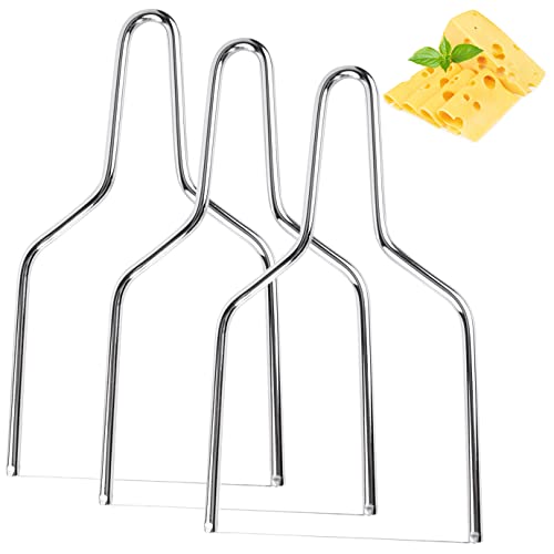 WXJ13 3 Pcs Cheese Cutter Butter Slicer Divider Stainless Steel Cheese Slicer With Cord Kitchen Slicing Knife for Bread Cake Cheese Butter Cutting