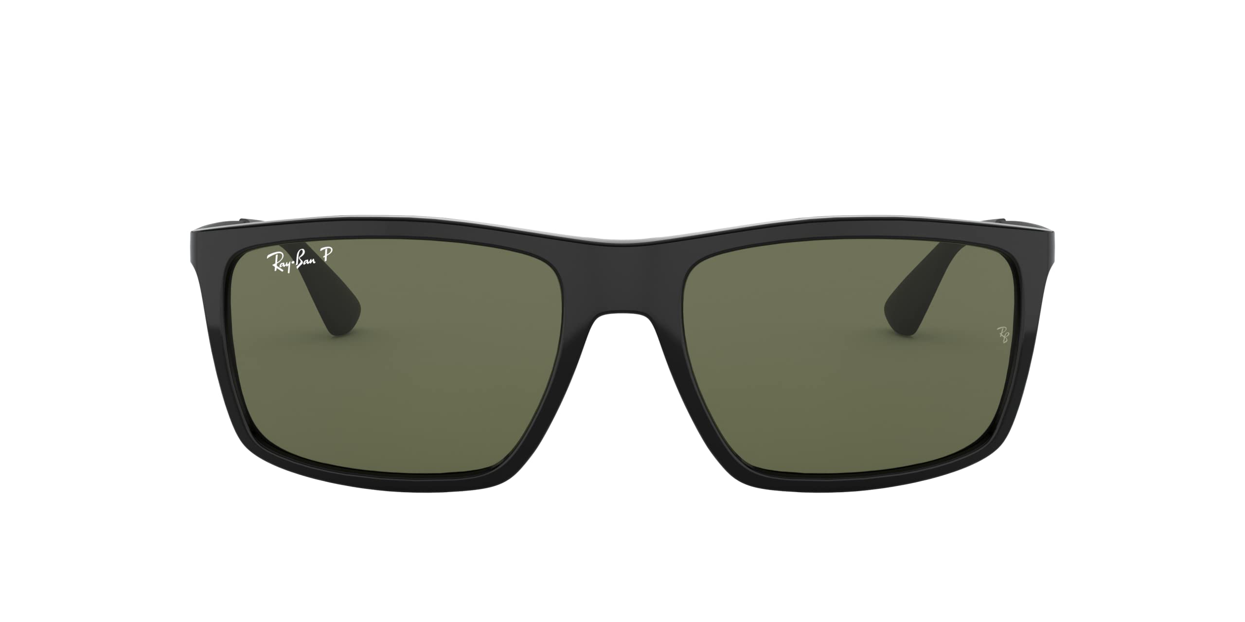 Ray-Ban Men's Rb4228 Rectangular Sunglasses, Black/Dark Green, 58 mm