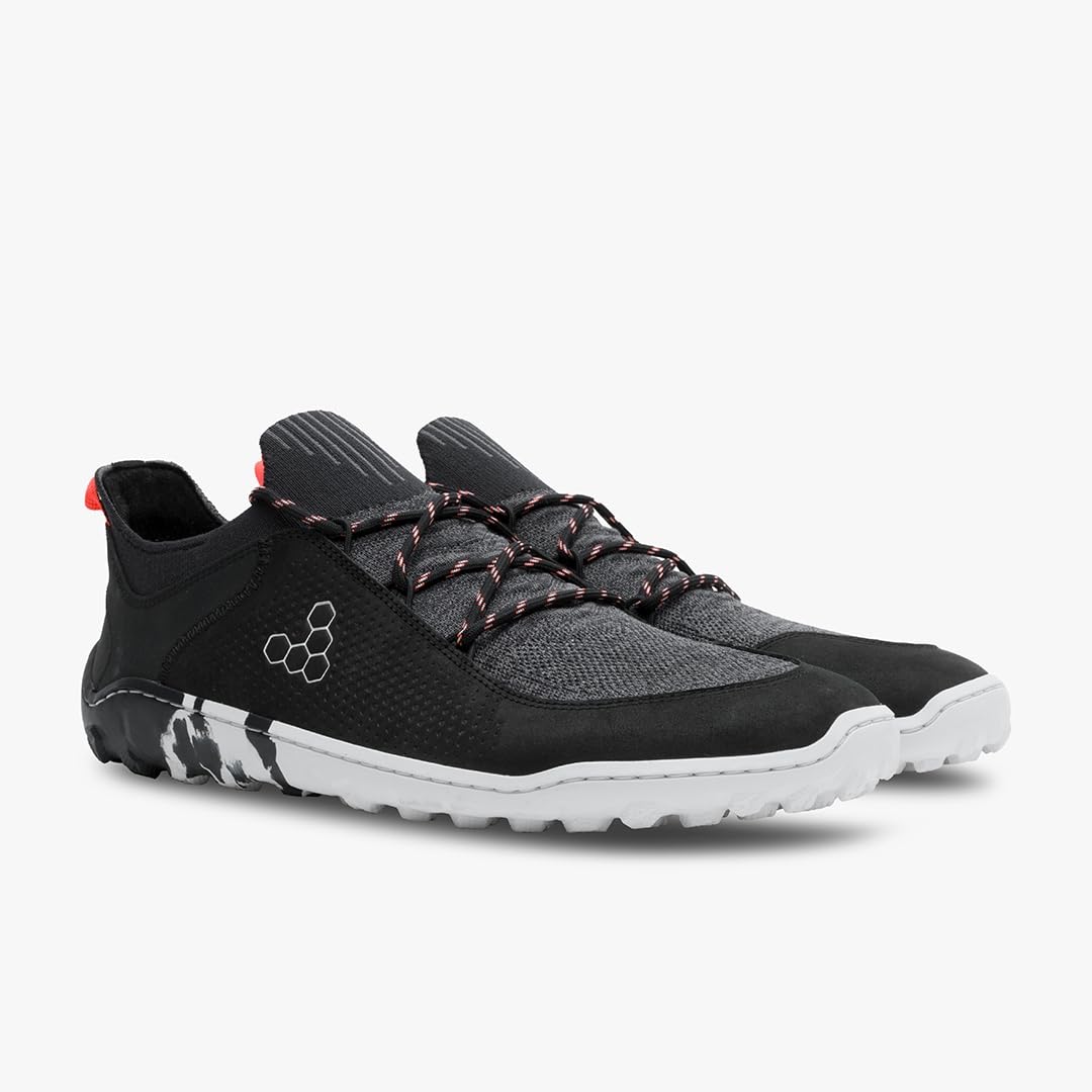 Vivobarefoot Tracker Decon Low FG2, Mens Hiking Boot with Barefoot Firm Ground Sole and Thermal Protection Obsidian