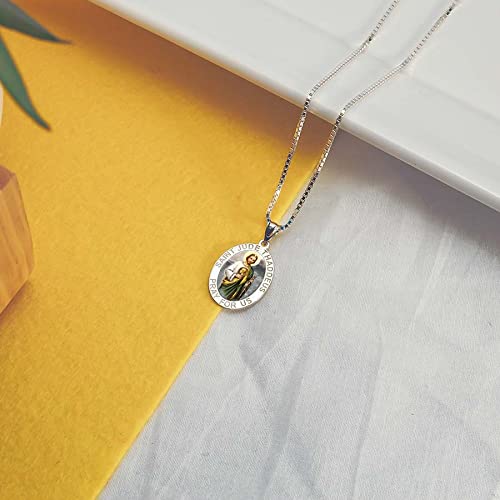 PicturesOnGold.com Saint Jude Religious Medal Color - 2/3 X 3/4 Inch Size of Nickel, Sterling Silver