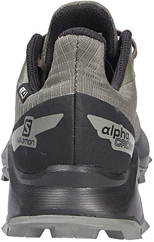 Salomon Kids ALPHACROSS Blast CLIMASALOMON Waterproof Trail Running Shoes, Olive Night/Black/Castor Gray, 13 US Unisex Little