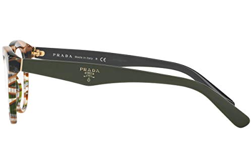 Prada Heritage PR 11RV VAO1O1 Sheaves Grey Brown Plastic Round Eyeglasses 52mm