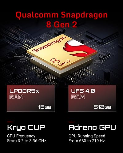 REDMAGIC 8S Pro Smartphone 5G, 120Hz Gaming Phone, 6.8" Full Screen, Under Display Camera, 6000mAh Android Phone, Snapdragon 8 Gen 2, 16+512GB, 65W Charger, Dual-Sim, US Unlocked Cell Phone