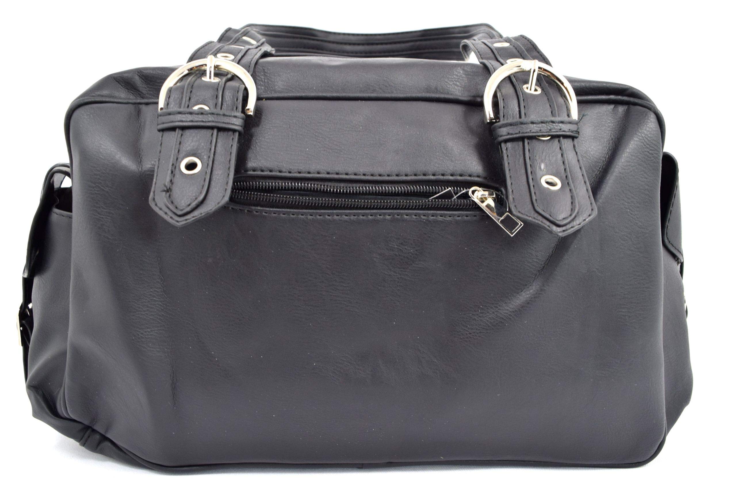 Poizen Industries Becca Bag Gothic Punk Emo Black Satchel Bag With Pockets